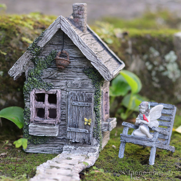 Fairy April's Fairy Shed Hideaway Home with her Comfortable Lazing Cha ...