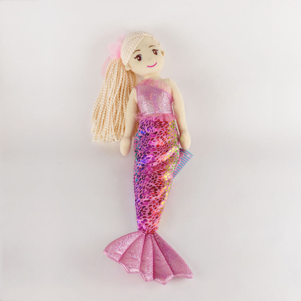 Mermaid Bella Plush with Pink Rainbow Tail – Faerie Store